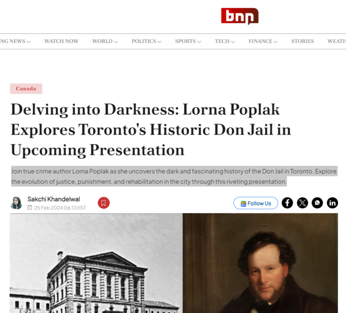 Delving into Darkness: Lorna Poplak Explores Toronto’s Historic Don ...